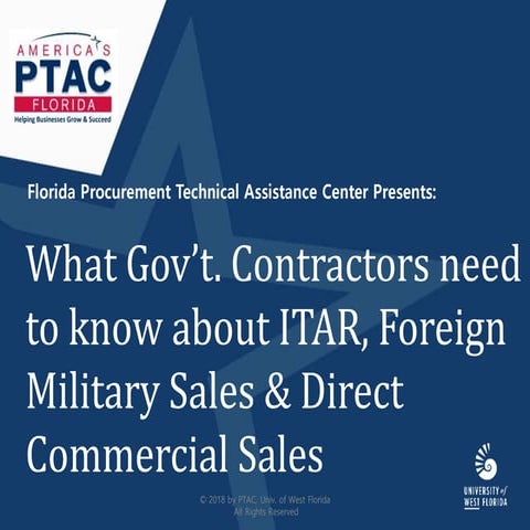 ITAR overview for PTAC clients | PPTX