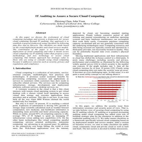 It Auditing To Assure A Secure Cloud Computing Pdf