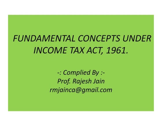 Income tax introduction and basic concepts | PPT
