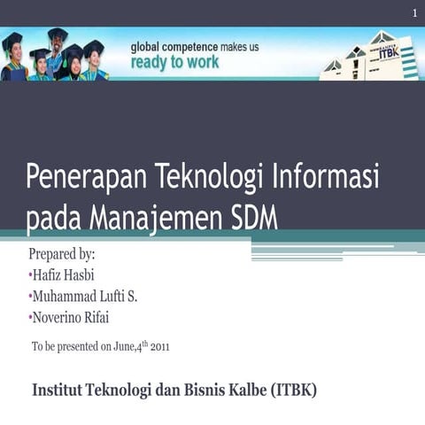 Penerapan Teknologi Informasi di Manajemen SDM | PPTX