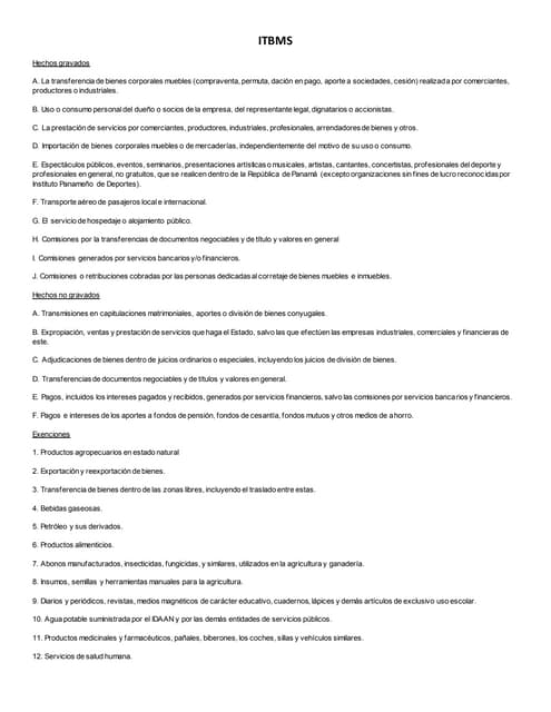 Presentación pppt el itbms y su importancia | PPT