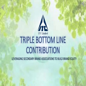 ITC - Triple Bottom Line Contribution | PPTX