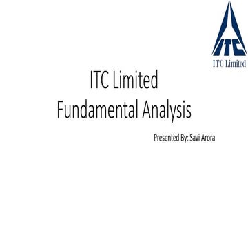 ITC Fundamental Analysis | PPTX