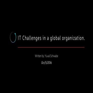 It challenges in a global organization | PPT
