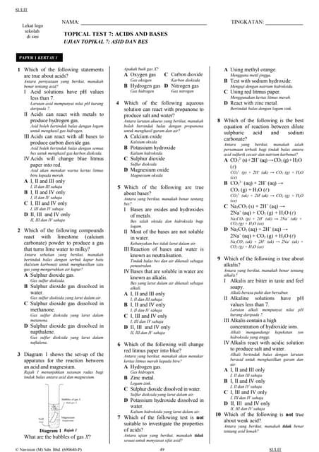 Chemistry form 4 topical Question 3 | DOC