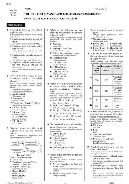 Chemistry form 4 topical Question 3 | DOC