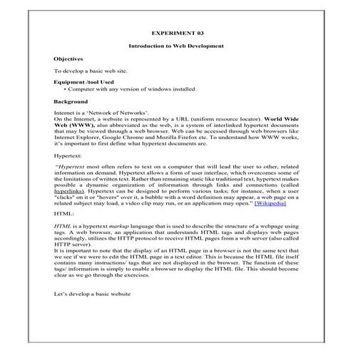 Itc lab 03 | PDF | Web Design and HTML | Internet