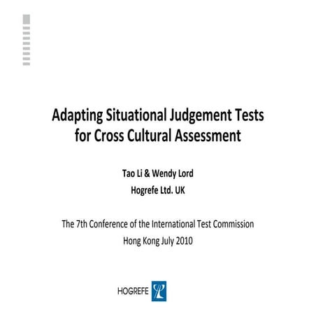 ITC Adapting Situational Judgement Test | PDF