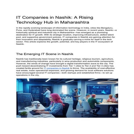 IT Companies in Nashik: A Rising Technology Hub in Maharashtra | PDF