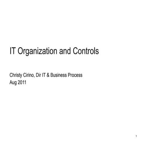 Establishing IT Controls | PPT | Computing | Technology & Computing