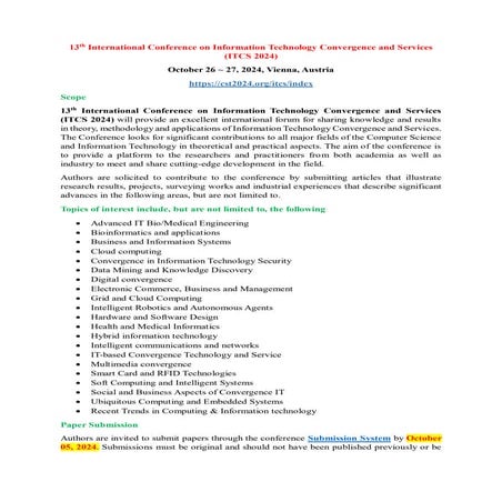 13th International Conference on Information Technology Convergence and ...