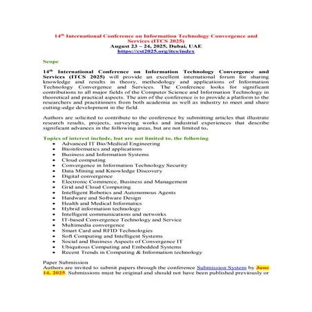 14th International Conference on Information Technology Convergence and ...
