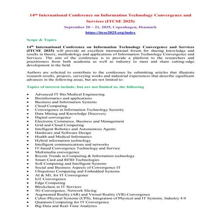 14th International Conference on Information Technology Convergence and ...