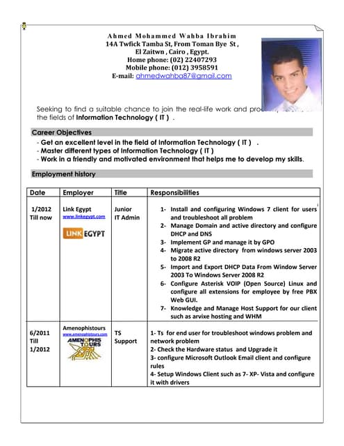 IT Cv Ahmed Wahba | PDF IT Cv Ahmed Wahba | PDF