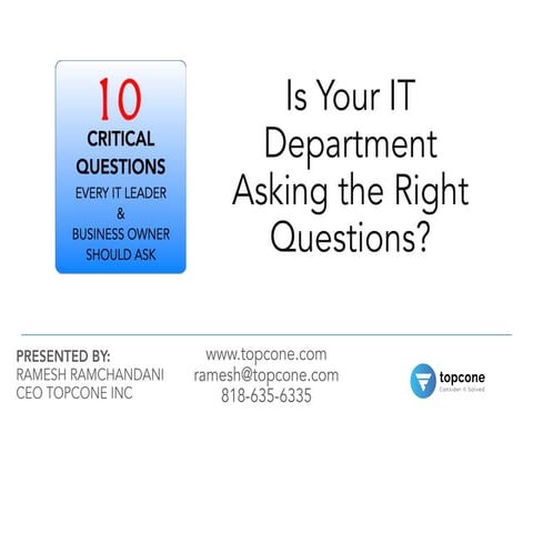 Is Your IT Department Asking the Right Questions? | PDF