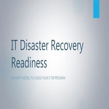 IT Disaster Recovery Readiness | PPTX