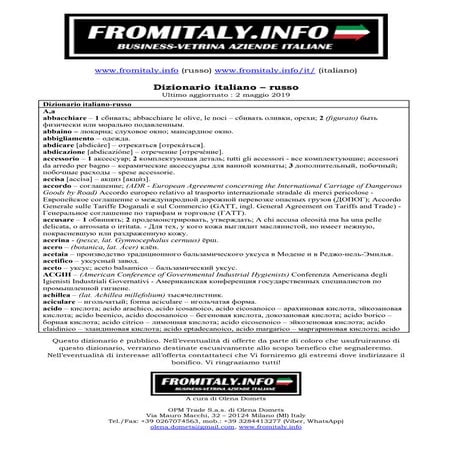 Dizionario italiano - russo | PDF | Chemistry | Science