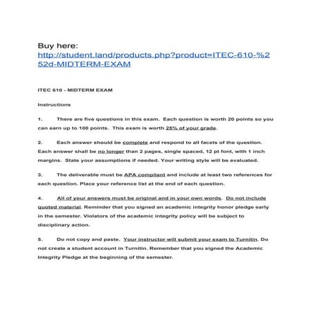 Itec 610 Midterm Exam Pdf