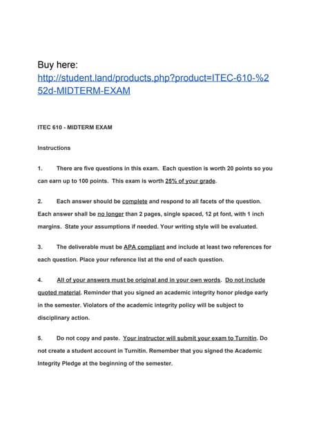 Itec 610 Midterm Exam Pdf
