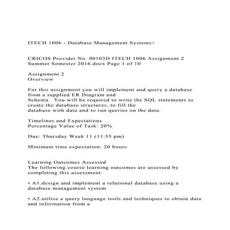 ITECH 1006 - Database Management Systems CRICOS Provide.docx