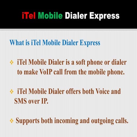 I tel mobile dialer | PPTX