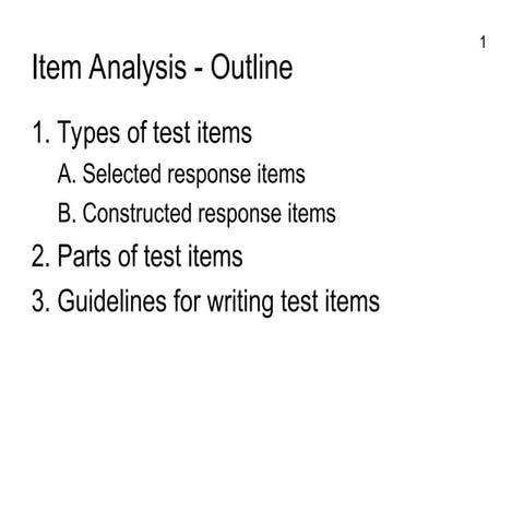 Item analysis in a testing and evaluation.ppt