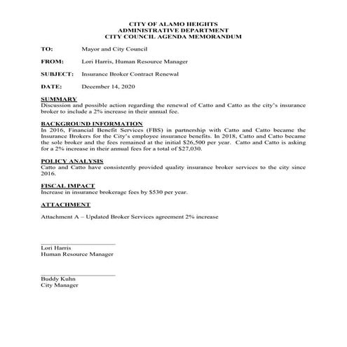 Item # 10 - Insurance Broker Renewal | PDF