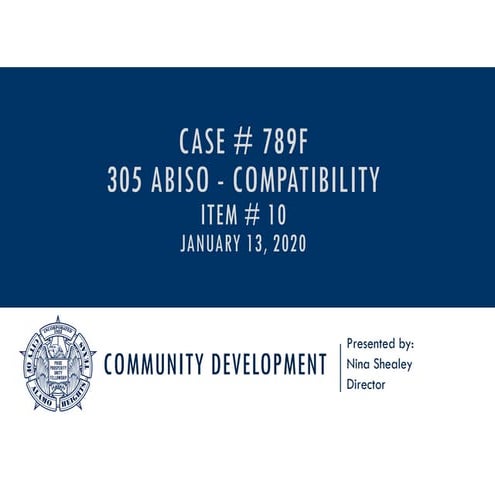 CCM 01.13.20 Item #10 ppt 305 Abiso | PPT