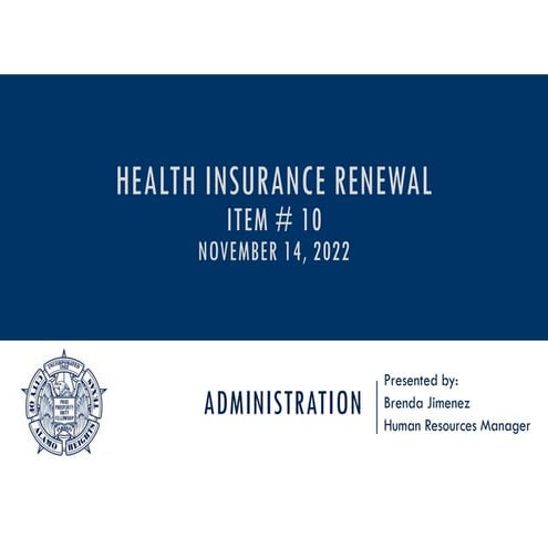 Item # 10 - PPT Employee Insurance Renewals V2 | PDF