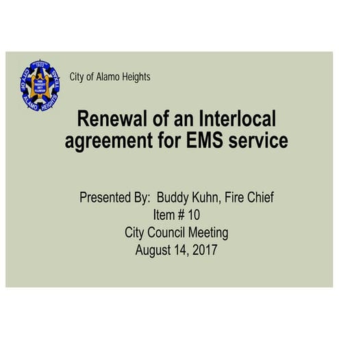 Item #10 ppt ems contrat renewal | PDF | Healthcare Industry | Industries