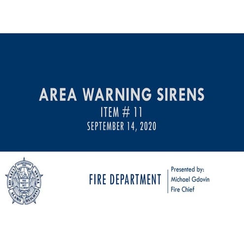 Item # 11 - PPT Emergency Warning Sirens | PDF
