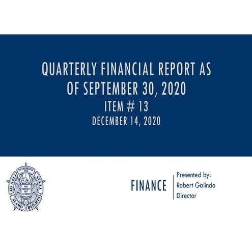 Item # 10 - PPT 3rd Quarter Financial Report | PDF