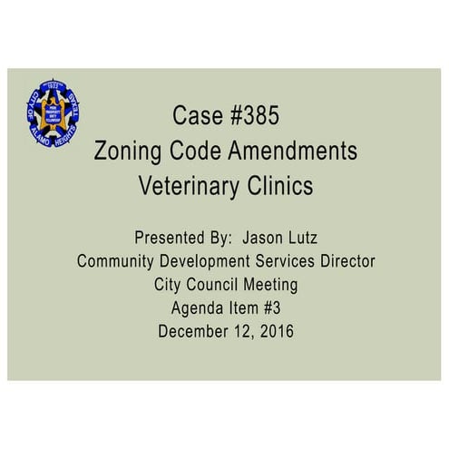 Item #3 ppt amendement to zoning codes | PPT