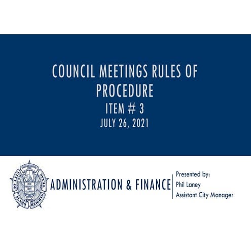 Item # 3 - PPT Rules of Procedures Governing Council Meetings | PDF
