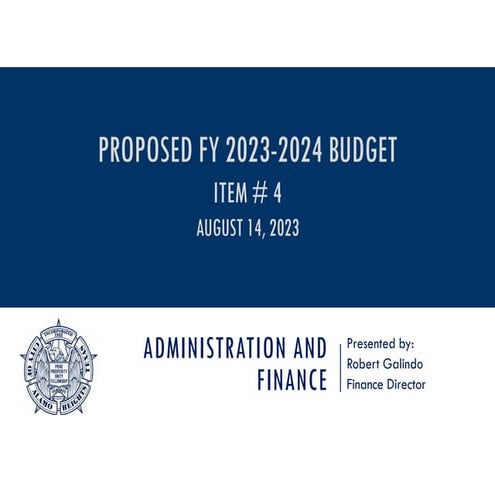 Item # 4 - PPT Proposed Budget FY 2023-24 | PDF