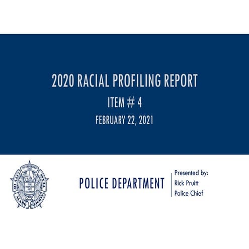 Item # 4 - PPT Racial Profiling Report | PPT