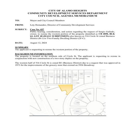 Item # 4&5 - 516 Circle St. rezone P&Z 437 | PDF