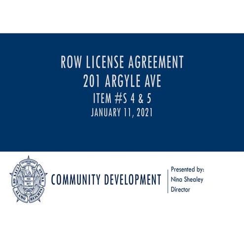 Item # 4 & 5 - PPT 201 Argyle ROW | PDF
