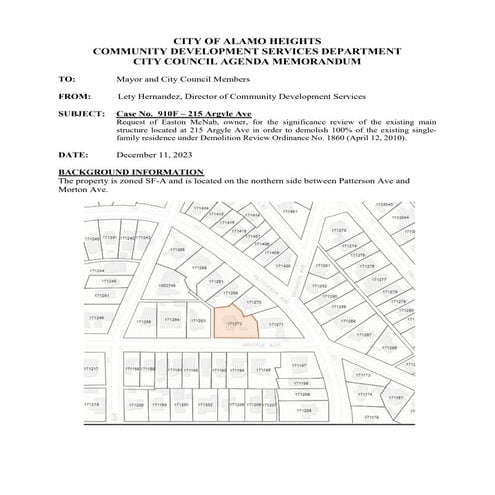 Item # 5 - 215 Argyle Ave. ARB Case # 910F | PDF