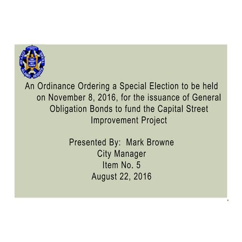 Item #5 bond proposal 2016 | PDF | Civil Engineering Industry | Industries