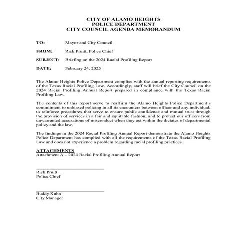 Item # 6 - 2024 Racial Profiling Report | PDF