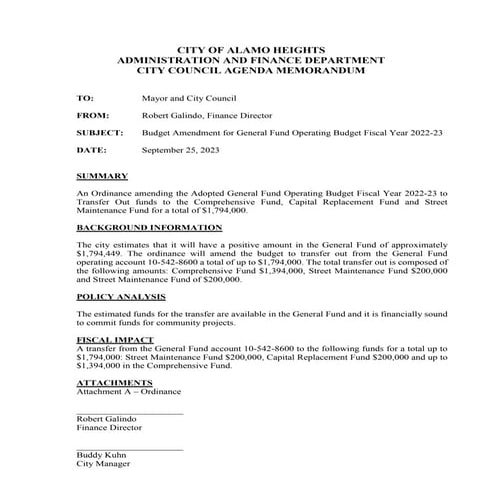 Item # 6 - FY 2022-23 Budget Amendment | PDF