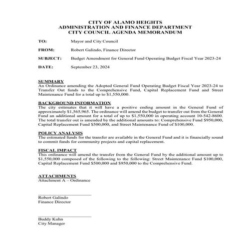 Item # 5 - FY25 Operating Budget Amendment | PDF