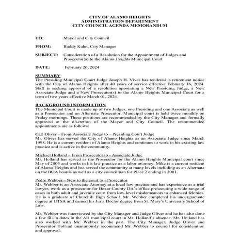 Item # 6 - Municipal Court Appointments. | PDF