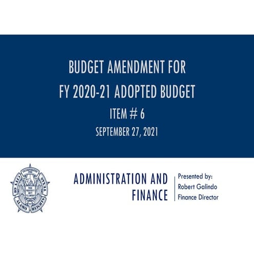 Item # 6 - PPT FY2021 Budget Amendment | PDF