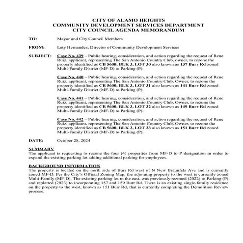 Item # 6 & 7 - 137, 141, 149 & 151 Burr Rd Rezone.pdf