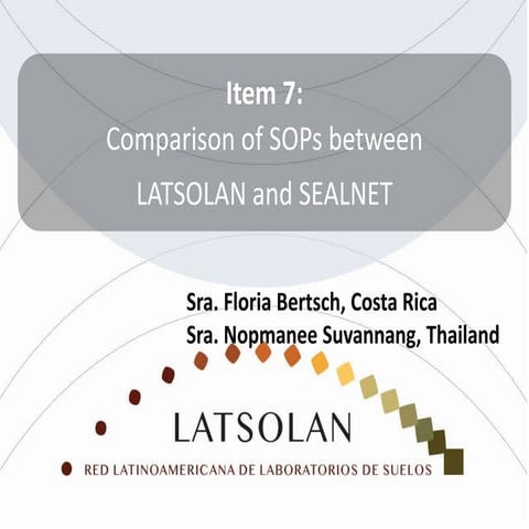 Item 7 :Comparación de los *SOPs entre LATSOLAN y **SEALNET | PPTX