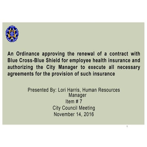 Item # 10 - PPT Employee Insurance Renewals V2 | PDF