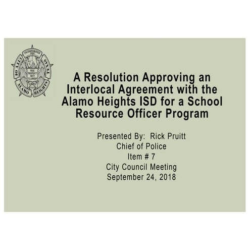Item # 8 - School Resource Officer Agreement Renewal | PDF