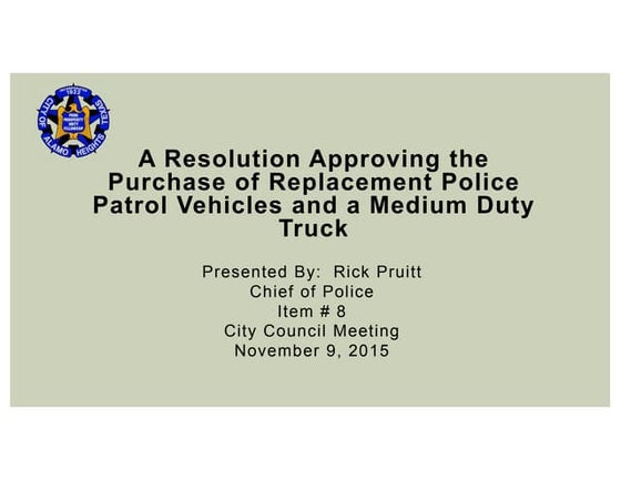 Item # 6 - PPT Purchase of Police Patrol Vehicles | PPT